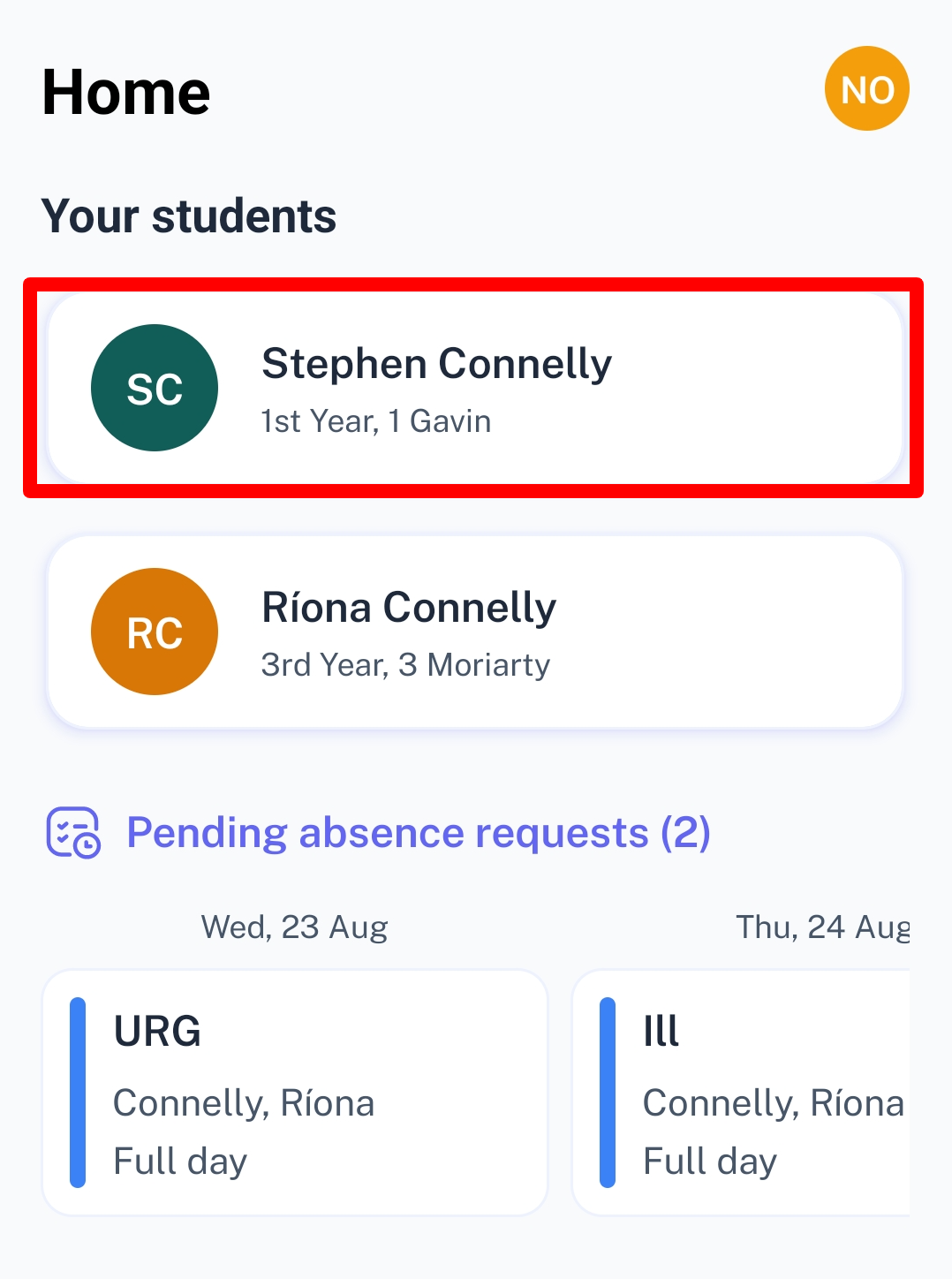 How do I view my child's timetable in the Tyro App?