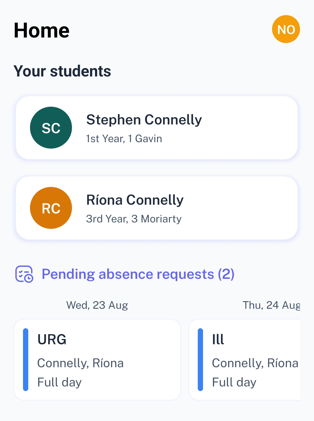 How do I view my child's timetable in the Tyro App?